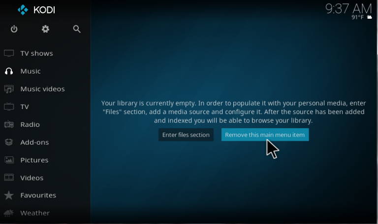 Kodi menu editor to customize main menu on kodi home screen